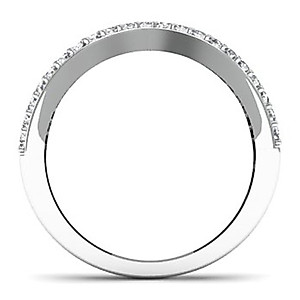 Dazzlingrock Collection 0.36 Carat (ctw) 18k Round Diamond Stackable Wedding Band for Women 1/3 CT, White Gold, Size 6