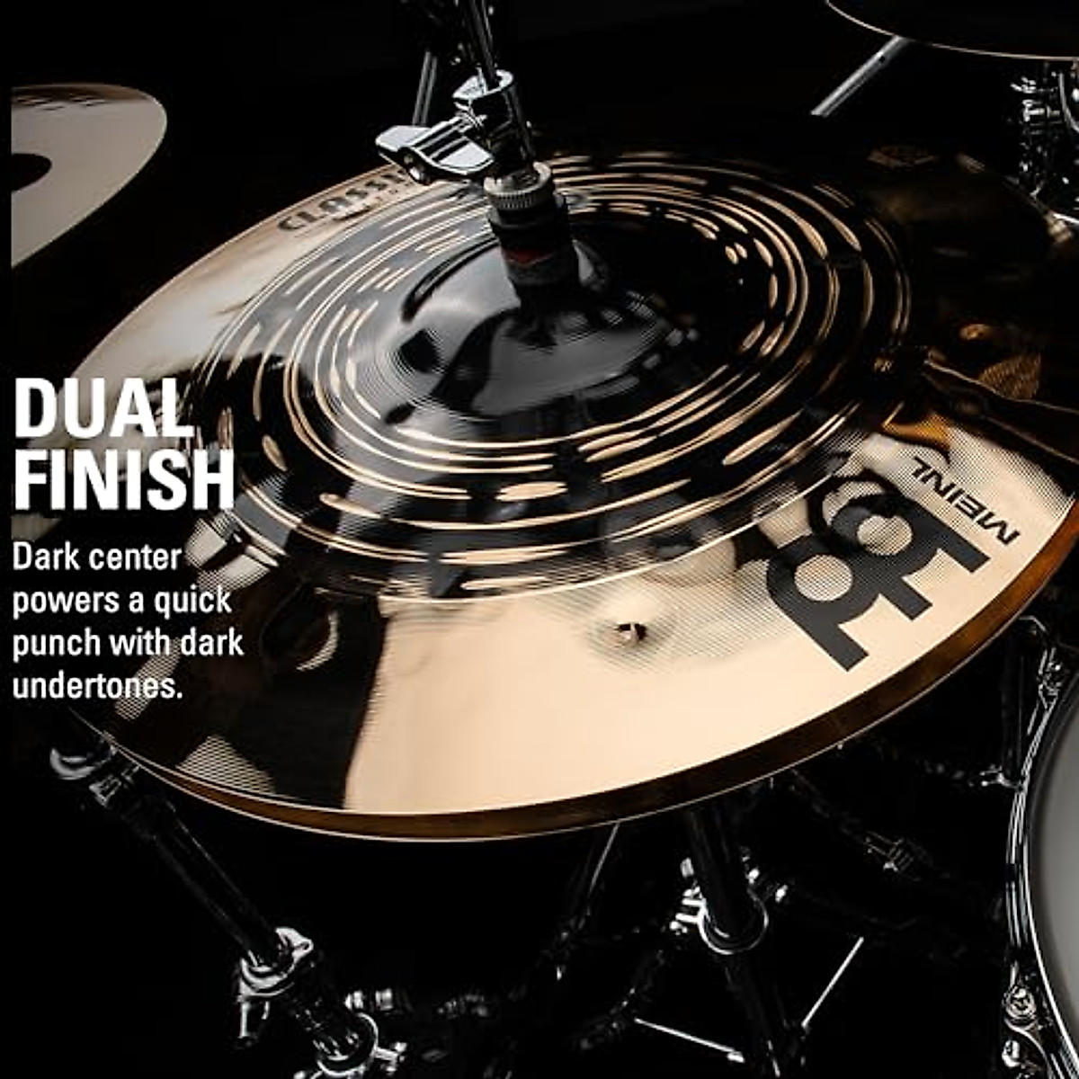Meinl Cymbals Classics Custom Dual 15" Hihat Cymbal Pair for Drum Set, Dark/Brilliant — Made in Germany — B12 Bronze, 2-Year Warranty, (CC15DUH)