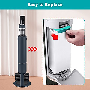 12 Pack VCA-ADB953 Dust Bags Compatible with SAMSUNG BESPOKE Jet Cordless Stick Vacuum Cleaner, Large Capacity Disposable Replacement Bags, All in One Clean Station Accessories Set