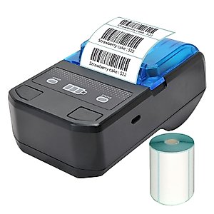 Irfora Portable 58mm Thermal Label Maker Wireless BT Mini Label Printer Barcode Printer with Rechargeable Battery Compatible with Android iOS Windows for Retail Clothing Jewelry Price Warehouse Label