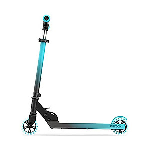 Jetson Scooters - Juno Kick Scooter (Blue) - Collapsible Portable Kids Push Scooter - Lightweight Folding Design with High Visibility RGB Light Up LEDs on Stem and Wheels