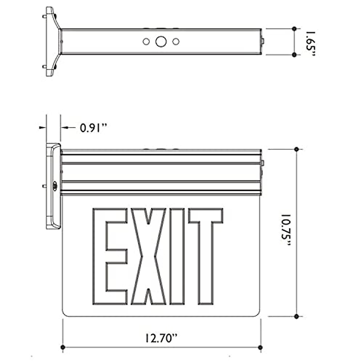 DOIT Exit Sign, 4 Pack Green Exit Signs Emergency Light 120/277V Commercial LED Exit Light Combo with Backup Battery