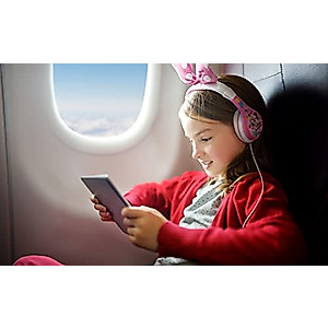 Minnie Mouse Kids Headphones for Kids Adjustable Stereo Tangle-Free 3.5Mm Jack Wired Cord Over Ear Headset for Children Parental Volume Control Safe for School Home & Travel Packaging