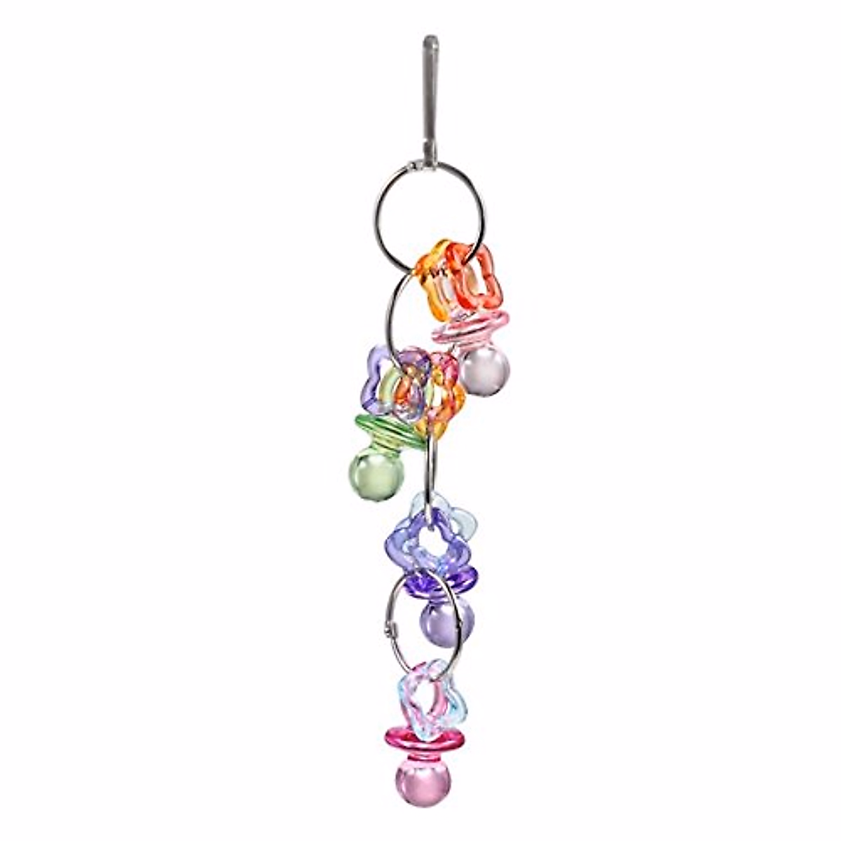 Hypeety Acrylic Parrot Chew Swing Bird Toys for Macaw Parakeet Finch Cockatiel Conure Greys Budgies Bird Cage Toy Hanging Birds Rope Toys