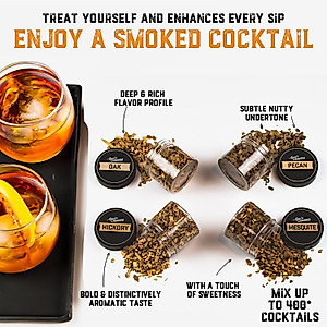 Whiskey Infusion Kit + Wood Chips (Bold 4-Pack) - Mixology-Set for Bartender - Whisky, Bourbon, Vodka Gift for Men - DIY Kits for Adults - Bartender Kit - Valentine Whiskey Gifts for Men and Women