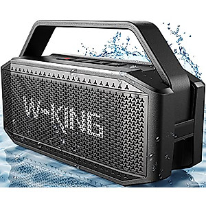W-KING Portable Loud Bluetooth Speakers with Subwoofer, 60W (80W Peak) Outdoor Speakers Bluetooth Wireless Waterproof Speaker, Heavy Bass/V5.0/40H Play/Power Bank/TF Card/AUX/NFC/EQ, Large for Party