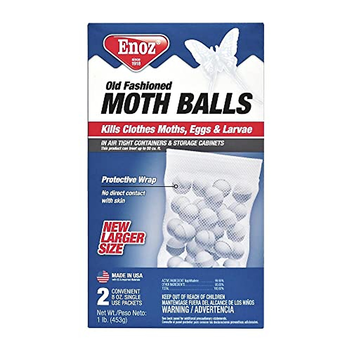 Enoz Made in The USA Old Fashioned Moth Balls - 1 Pound