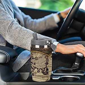 SYJTGDE Large Capacity Car Cup Ancient Map World Globe Fashionable Upgrade Car Cup Advanced And Beautiful Travel Cup