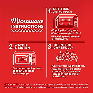 Orville Redenbacher’s Movie Theater Butter Popcorn Tub, 3.9 Ounce, Pack of 12