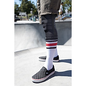 Old Bones Therapy Knee Brace | Knitted Compression Knee Sleeve with Springs and Support for Knee Pain Relief | Perfect for Sports, Arthritis, Post Surgery Recovery, Stability, Protection (Large, Black - 2 Pack)