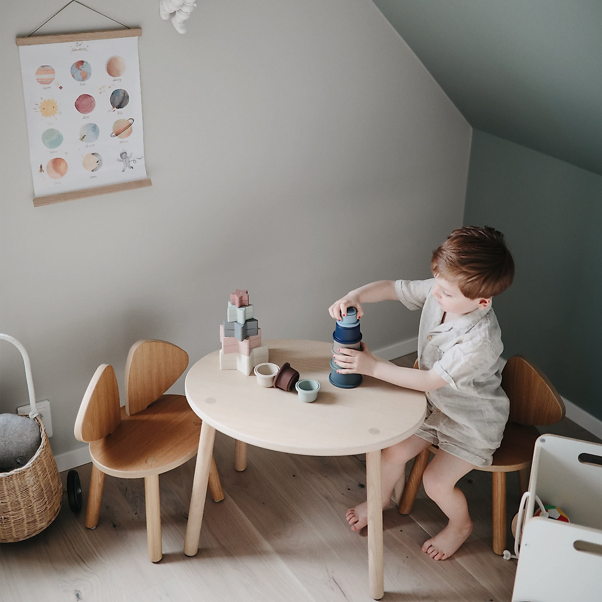 mushie Stacking Cups Toy 8 pcs | Made in Denmark (Forest)