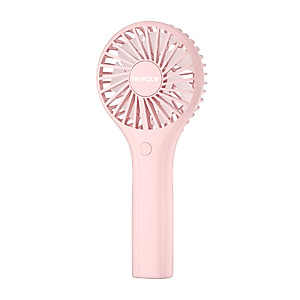 TriPole Portable Fan Handheld Fan Mini Personal Fan 3 Speeds, Powerful Little Battery Hand Held Fan for Travel Trip Outdoor Concerts, Cute Small Rechargeable Lash Fan for Makeup Skincare Drying, Pink
