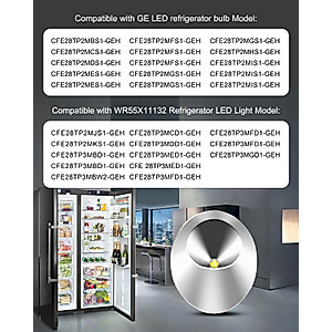 2 Pack Upgrade Refrigerator Led Light Bulb and Cover Assembly Replace WR55X11132 WR55X25754 WR55X26487 WR55X30603 WR55X30602 WR55X26486 Compatible with Ge Refrigerator Led Light Assembly