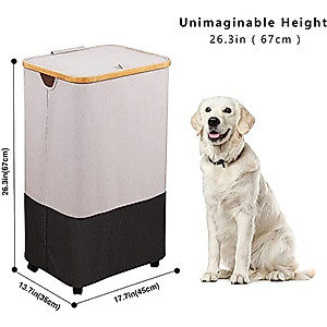 Large Laundry Basket with Wheels - 105L Collapsible Laundry Hamper with Lid and Removable Mesh Bag, Foldable Waterproof Dirty Clothes Basket for Laundry Room, Closet, Toys Storage Hamper Easy Carry