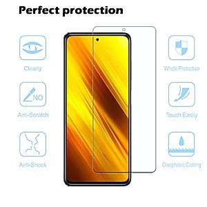 [3+2 Pack] 3 Pack for Xiaomi Poco X3 NFC/Poco X3 Pro Screen Protector +2 Pack Camera Lens Protector, [9H Hardness][Bubble-Free] [Shatter Proof] [Anti-fingerprint [Easy Installation] HD Tempered Glass Film Screen Protector Compatible with Xiaomi Poco X3 NF