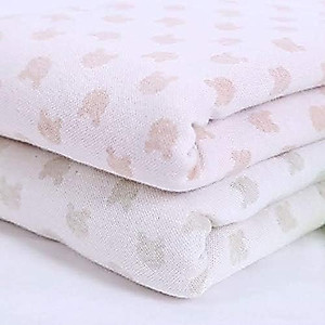 Kawaii Baby Blanket - Double Layer Thick Cotton Reversible Unisex Soft Nursery Crib Blanket, Newborn Infant Toddlers, Jacquard Cotton Unisex Swaddle 80 x 100 cm, Parachute