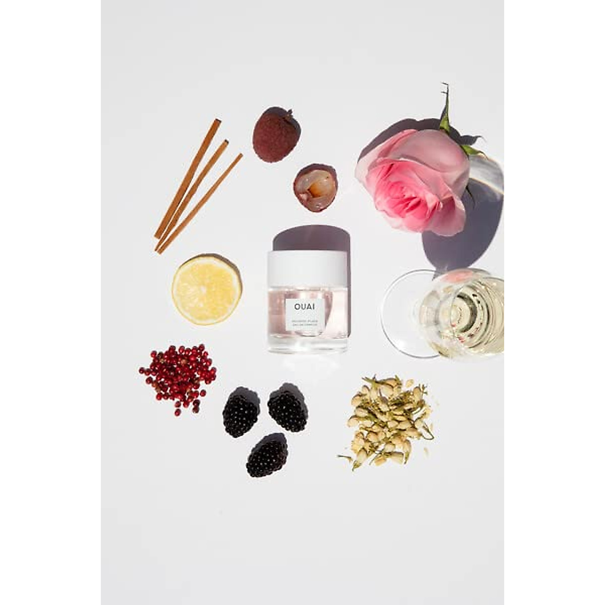 OUAI Melrose Place Eau de Parfum. An Elegant Perfume Perfect for Everyday Wear. The Fresh Floral Scent has Notes of Champagne, Bergamot and Rose, and Delicate Hints of Cedawrood and Lychee (1.7 oz)