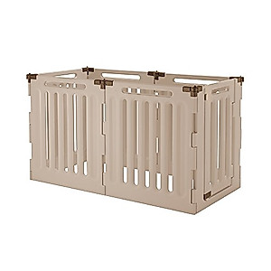 Richell Convertible Indoor/Outdoor Pet Playpen, Large, Soft Tan/Mocha