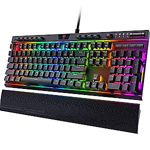 RisoPhy Pro Wired Mechanical Gaming Keyboard, Hot Swappable Red Switches Mechanical Keyboard, Linear & Silent, RGB Backlit, Programmable Macro, Magnetic Wrist Rest, Media Control (Limited Edition)