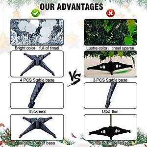 MACTING Christmas Pop up Tree with 50 LED Lights 5FT Silver Collapsible Easy-Assembly Coastal Glitter Tinsel Pencil Tree for Porch Apartment Corner Home Holiday Party Christmas Decorations