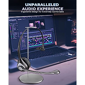 Wantek Corded Telephone RJ9 Headset Monaural with Noise Canceling Microphone for Call Center Telephone Systems with Plantronics M10 M12 M22 MX10 Amplifiers or Cisco 7942 7971 Office IP Phones(F600C1)