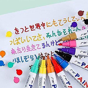 Ryanli Oil Based Paint Marker, White Paint Pen for Art, Quick Dry and Waterproof White Paint Markers Pens for Rock Painting, Stone, Ceramic,Glass,Wood,Tire,Metal,Graffiti 1PCS Orange One-size