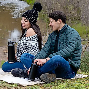 LaserGram 40oz Double Wall Flip Top Water Bottle With Straw, Softball Player Woman, Personalized Engraving Included (Black)