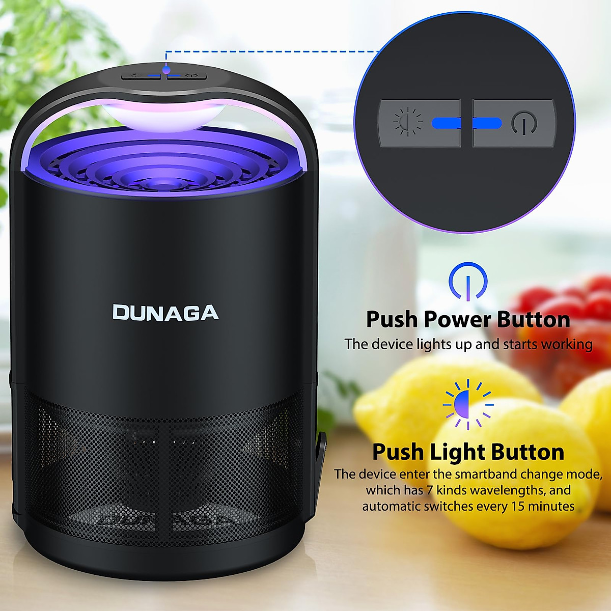 du Fly Traps Indoor, Fruit Fly Trap Indoor, Gnat Traps, Bug Zapper Indoor,Mosquito Traps with 10 Sticky Glue Boards, Black