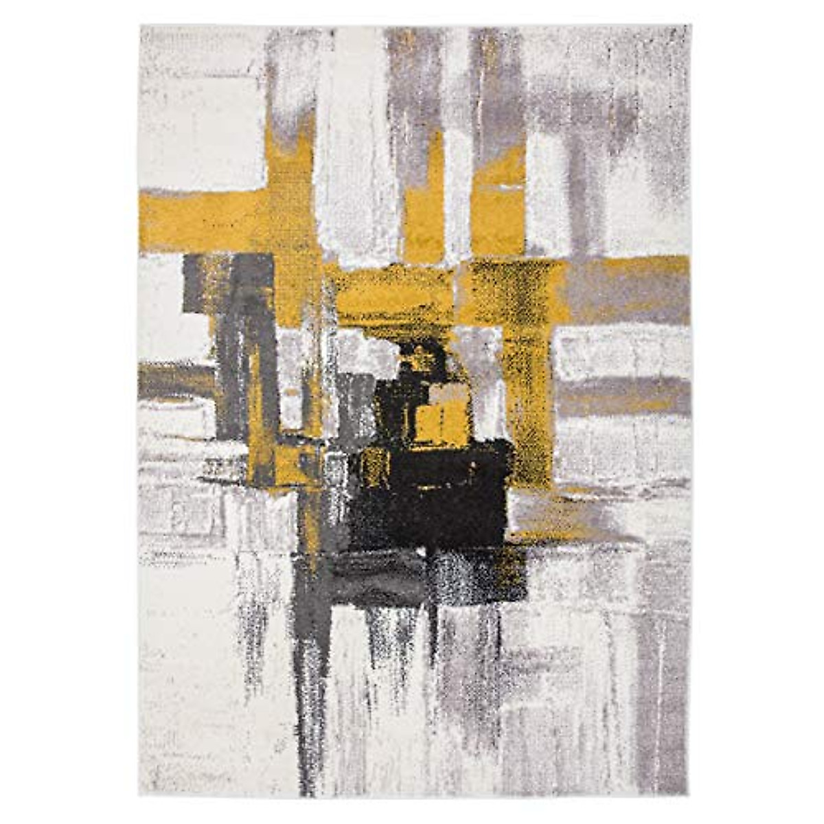 Rugshop Contemporary Modern Abstract Area Rug 5' x 7' Gold