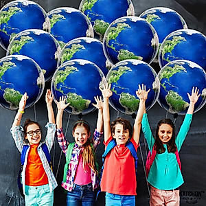 KatchOn, Huge Globe Balloons Set - 22 Inch, Pack of 12 | Earth Balloons | World Balloons, Earth Day Decorations | World Map Balloons, Travel Decorations | Travel Balloons, Bon Voyage Party Decorations