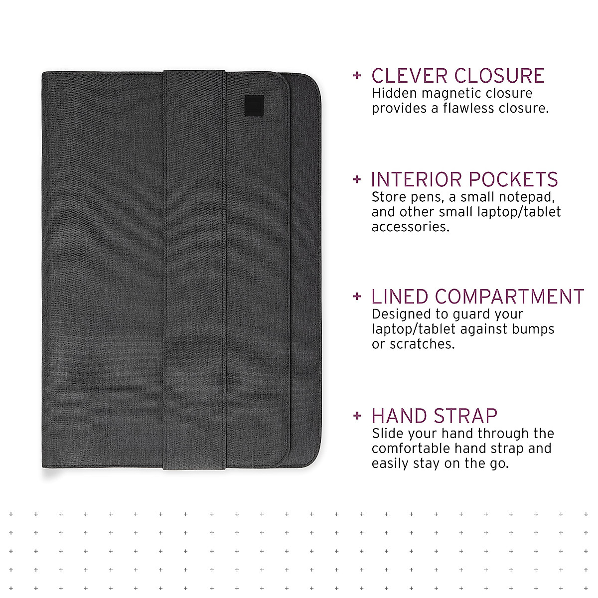 [U] by UAG Mouve 16-inch Laptop Sleeve Sleek & Modern Padded Protective Carrying Case Snug Tailor Fit, up to 16-inch Devices, Compatible with MacBook Pro, Dark Grey