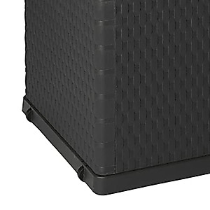 loibinfen Patio Storage Box Anthracite 47.2"x22"x24.8" PP Rattan Patio Garden Outdoor Storage Container for Toys, Furniture Deck box (Weight:24.47 lbs)