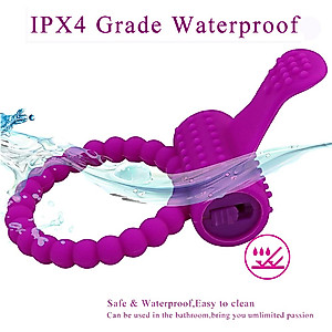 Vibrating Clitoral Stimulator Cock Ring, Silicone Penis Ring with Vibrator Ejaculation Delay Erection Enhance Adult Erotic Sex Toys for Men Couples