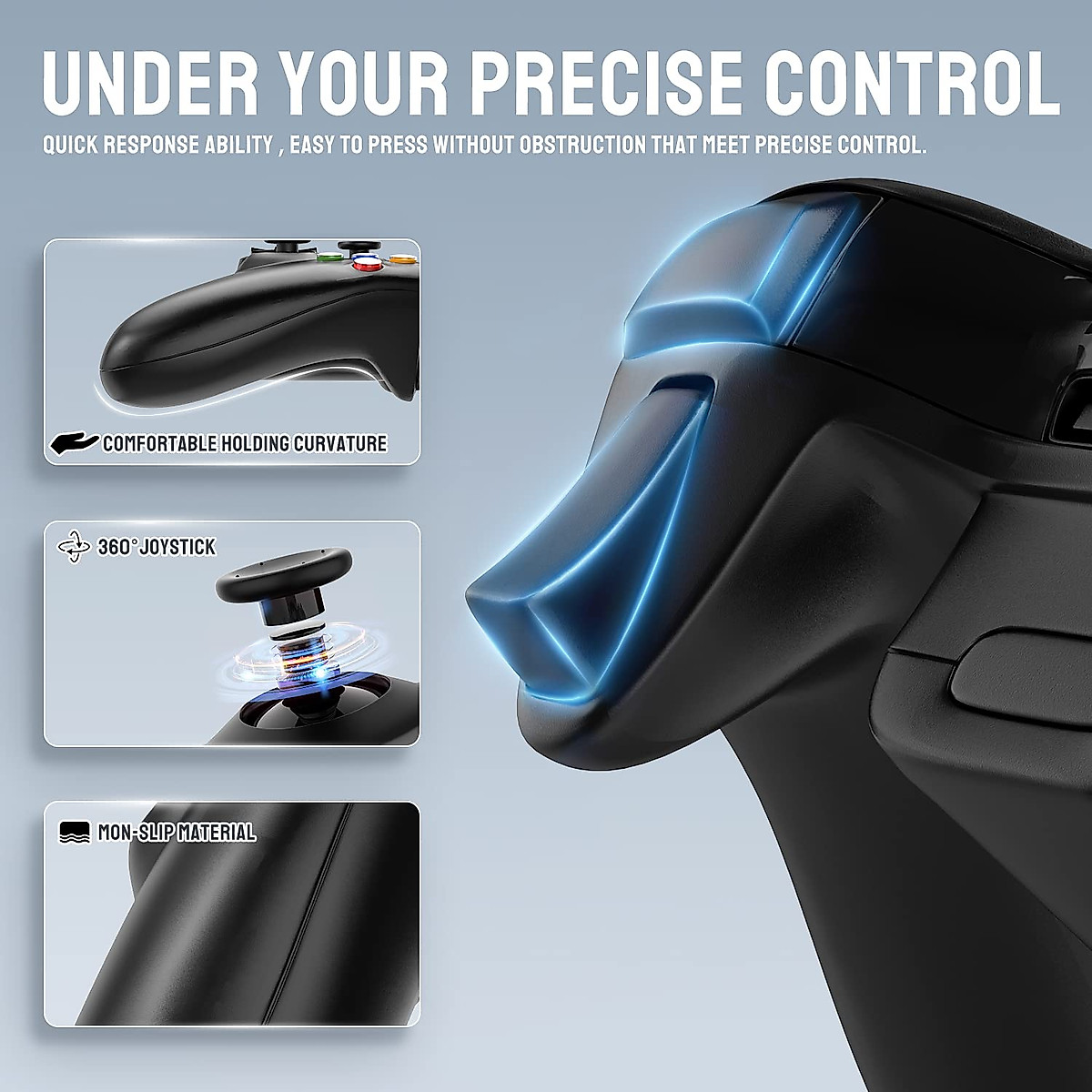 ASTARRY Wireless Controller Compatible with Xbox 360, 2.4GHZ Game Controller Gamepad Joystick Compatible with Xbox & Slim 360 PC Windows 7, 8, 10 (BLACK)