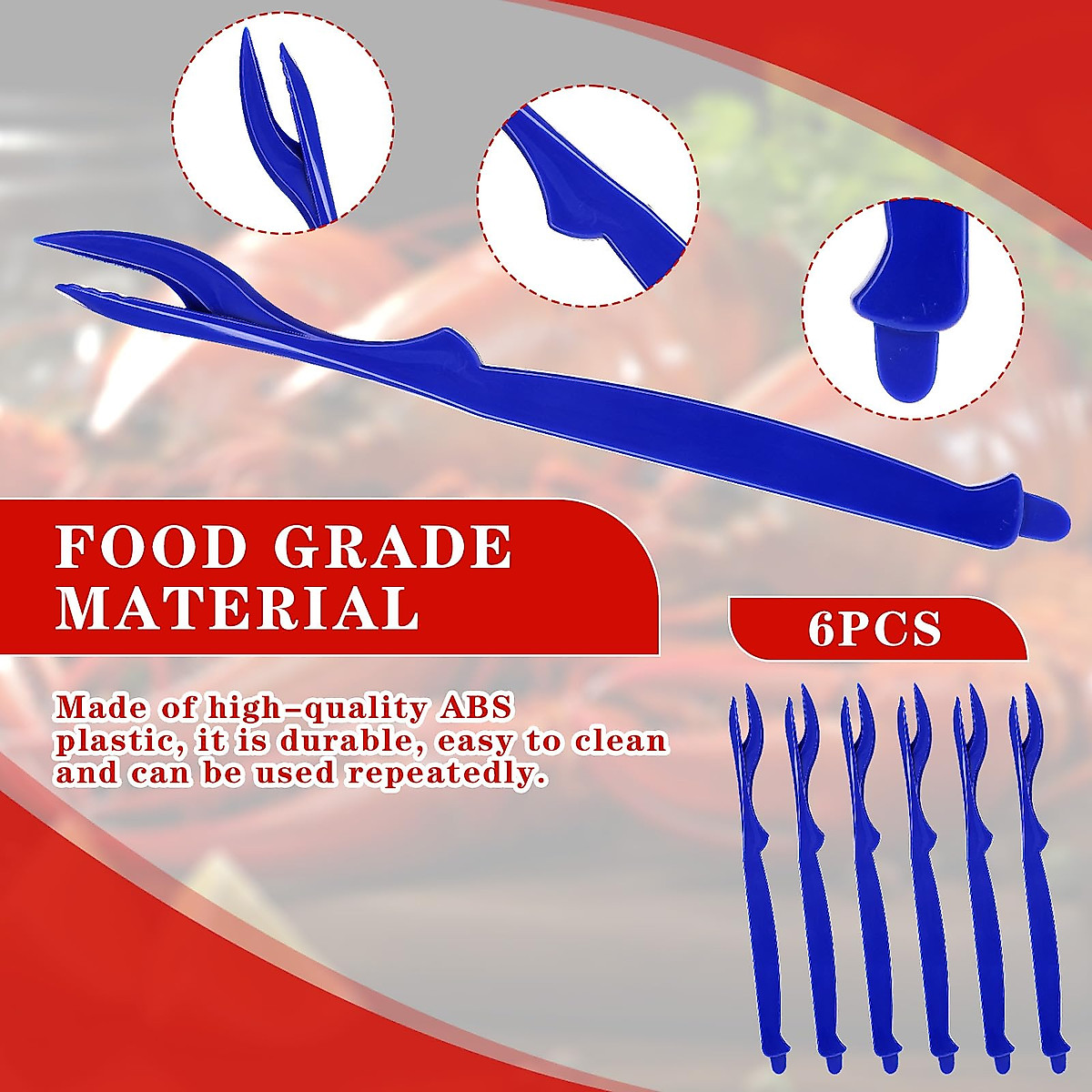 Mabor 6PCS Crab Legs Crackers,Lobster Crab Sheller Crackers Picks Tools for Eating Seafood Easy Opener Shellfish Picks Knife