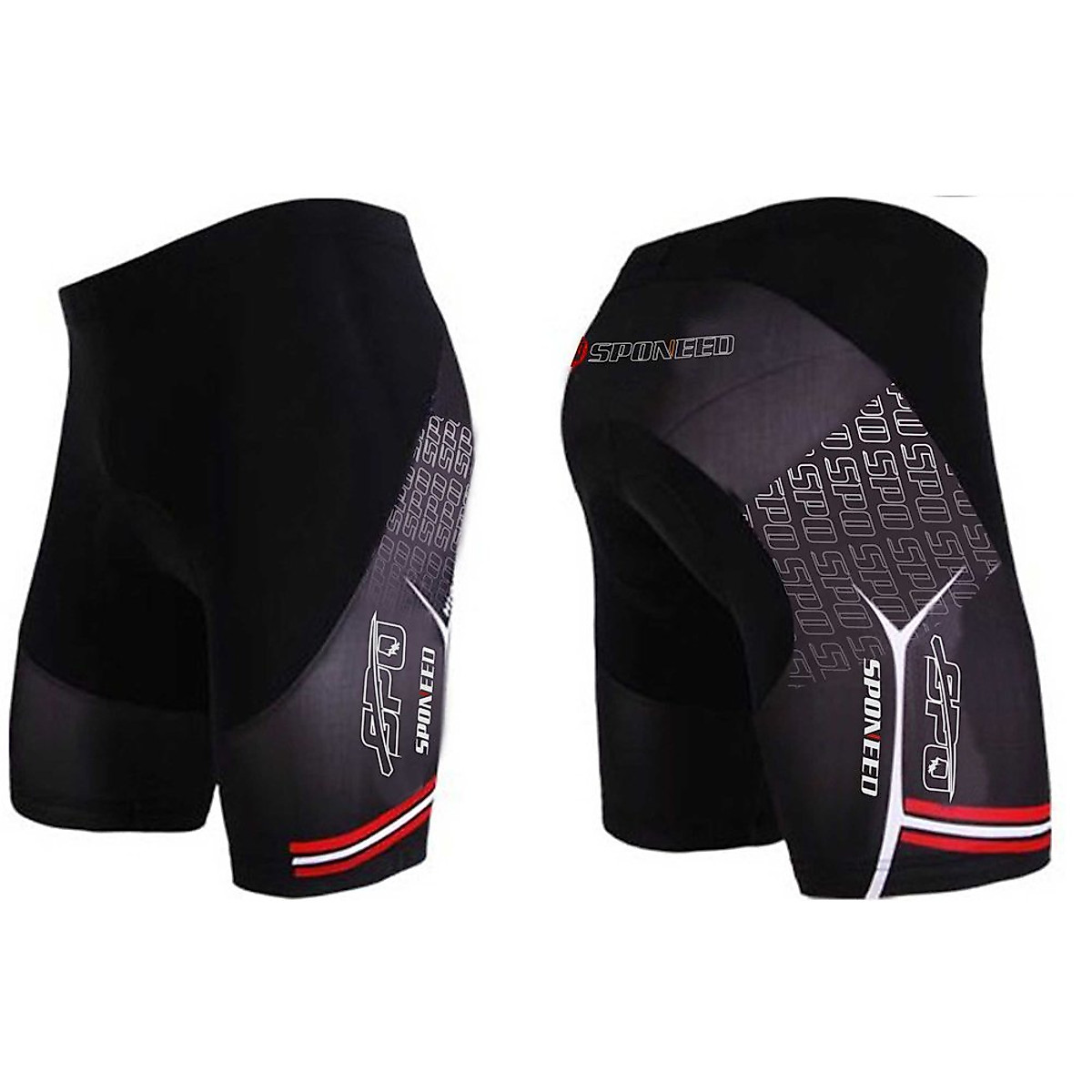 sponeed Men's Cycle Shorts Underwear Printed Quick Dry Bicycle Bike Padded Pant for Riding US XL Multi