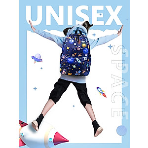 Tpeohan Blue Boys Backpacks for Elementary School Backpack for Boys 8-12 Middle School Space