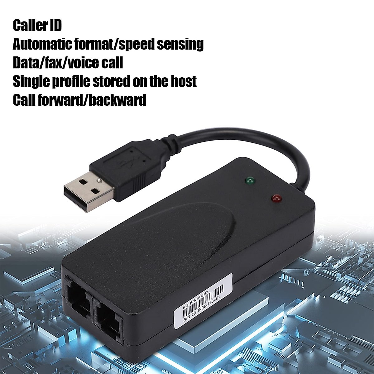 Fax Modem, Convenient External USB 2.0 56K Modem with Compatible at and Extended at Command Sets for Win 7/Win 8/Win 10/Win XP