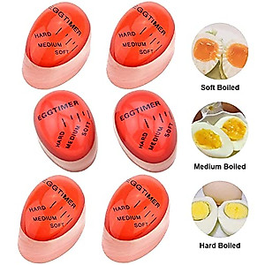 Kitchen Gadget Hot Magic Color Changing Egg Rite Egg Timer Time Cook Boil Eggs Thermometer, Set of 6