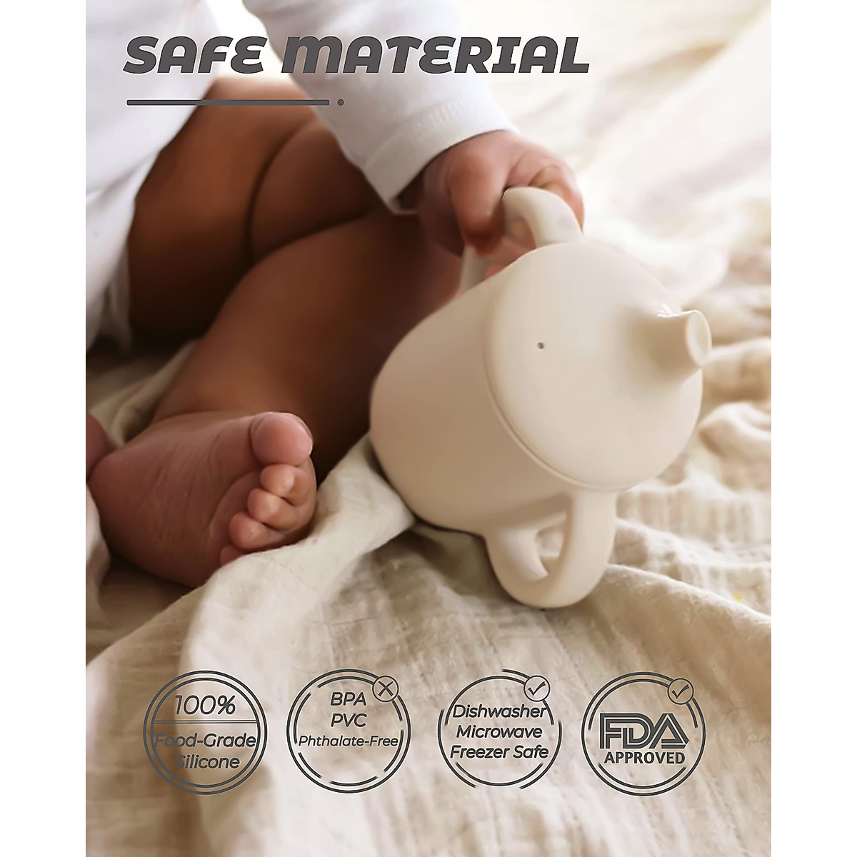 DF DUALFERV Toddler Sippy Cups, Sippy Cups for Baby 6+ Months, Toddler Cups with Two Non Slip Handle, Transition Sippy Cups for Babies 6-12 Months And Toddlers 1-3 Years, 5oz