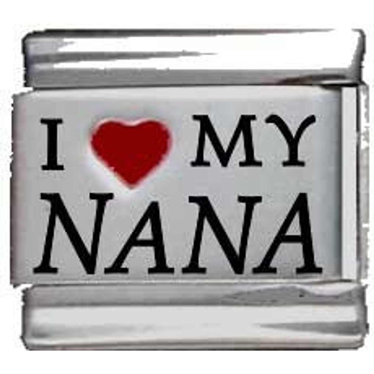 I Heart My Nana Red Heart Laser Italian Charm