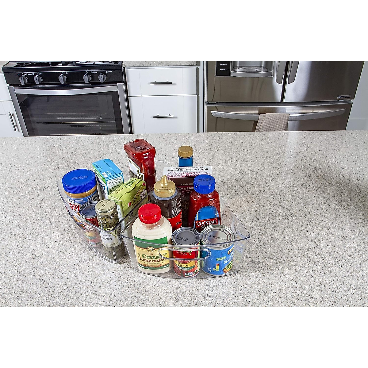 Kitchen Spaces KSCL2S6-AMZ Corner Lazy Susan Pantry Organizer, 2 Pack, Clear