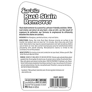 STAR BRITE Rust Stain Remover Spray - Instantly Dissolve Corrosion Stains on Fiberglass, Vinyl, Fabric, Metal & Painted Surfaces - Also Removes Sprinkler Stains - 22 Ounces (089222SS)