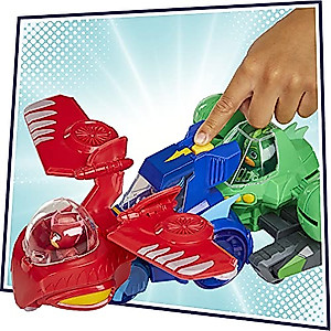 PJ Masks 3-in-1 Combiner Jet Preschool Toy, Toy Set with 3 Connecting Cars and 3 Action Figures for Kids Ages 3 and Up