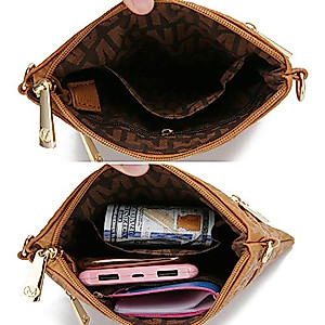 MKF Crossbody Bags for Women, Wristlet Strap – PU Leather Shoulder Handbag – Small Crossover Messenger Purse, Chocolate