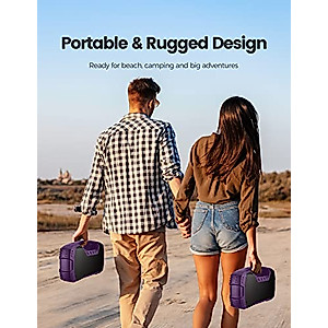 IPX7 Waterproof Bluetooth Speaker, 40W Portable Wireless Speaker, 32H Playtime, Stereo Loud Sound, Deep Bass, Outdoor Speaker with Handle, Bluetooth 5.0, Built-in Mic, for Party,Pool, Camping-Purple