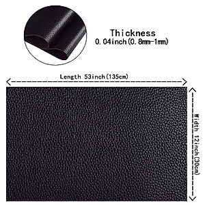 HGUAN Solid Color Black Faux Leather Sheets 12"X53"(30cmX135cm),Very Suitable for Making Leather Earrings,Bows,and DIY Projects (Black)