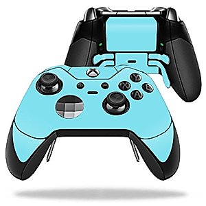 MightySkins Skin Compatible with Microsoft Xbox One Elite Wireless Controller case wrap Cover Sticker Skins Solid Baby Blue