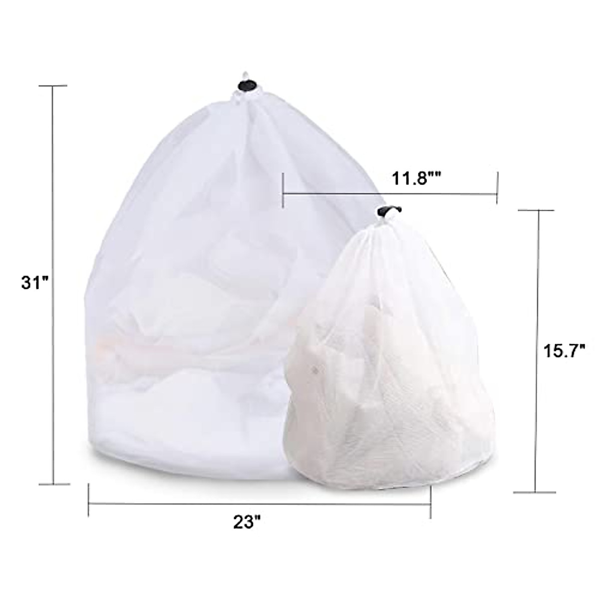 Laundry Bag, Mesh Laundry Bag, Laundry Bags Mesh Wash Bags, Large Heavy Duty Travel Laundry Bags, Washable Laundry Bags for Travel with Locking Drawstring Closure- 2 Pack