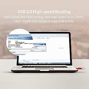BorlterClamp 128GB USB Flash Drive Dual Port Memory Stick, OTG Thumb Drive with Micro USB Drive Port for Android Smartphone Tablet & Computer (Red)